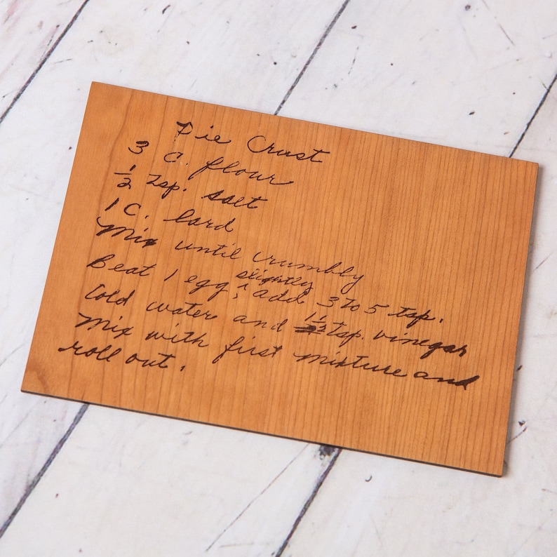 Custom Engraved Handwritten Recipe Card Keepsake - Etsy