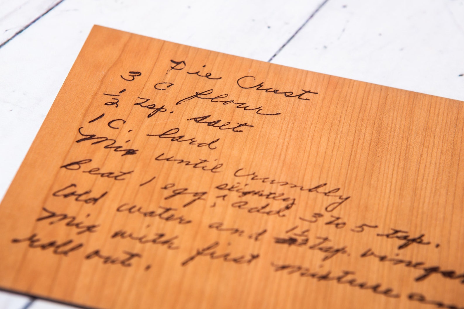 Custom Engraved Handwritten Recipe Card Keepsake - Etsy