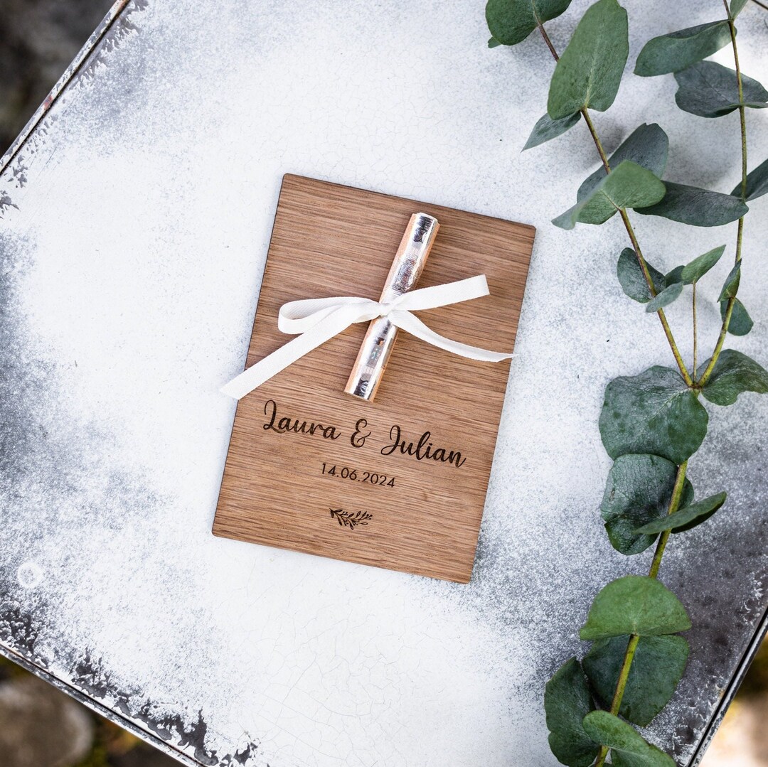 Wooden Card Money Gift Postcard Oak Engraving Branch Gift Card Gift ...