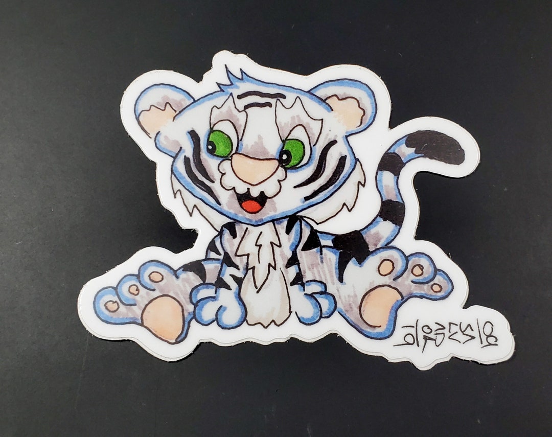 Cute Tiger Cub Vinyl Sticker - Etsy