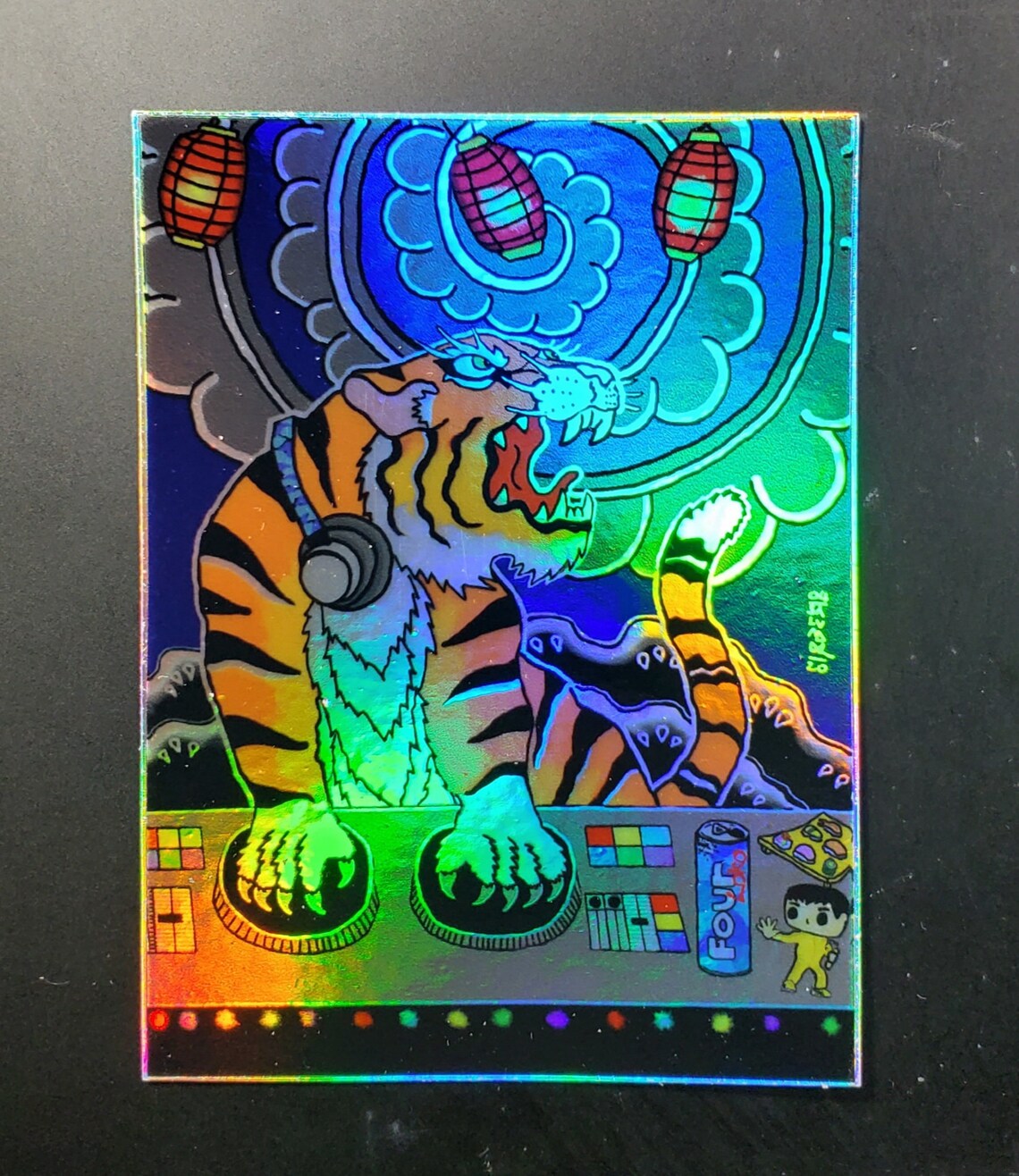 Holographic Tiger DJ Vinyl Sticker | Etsy