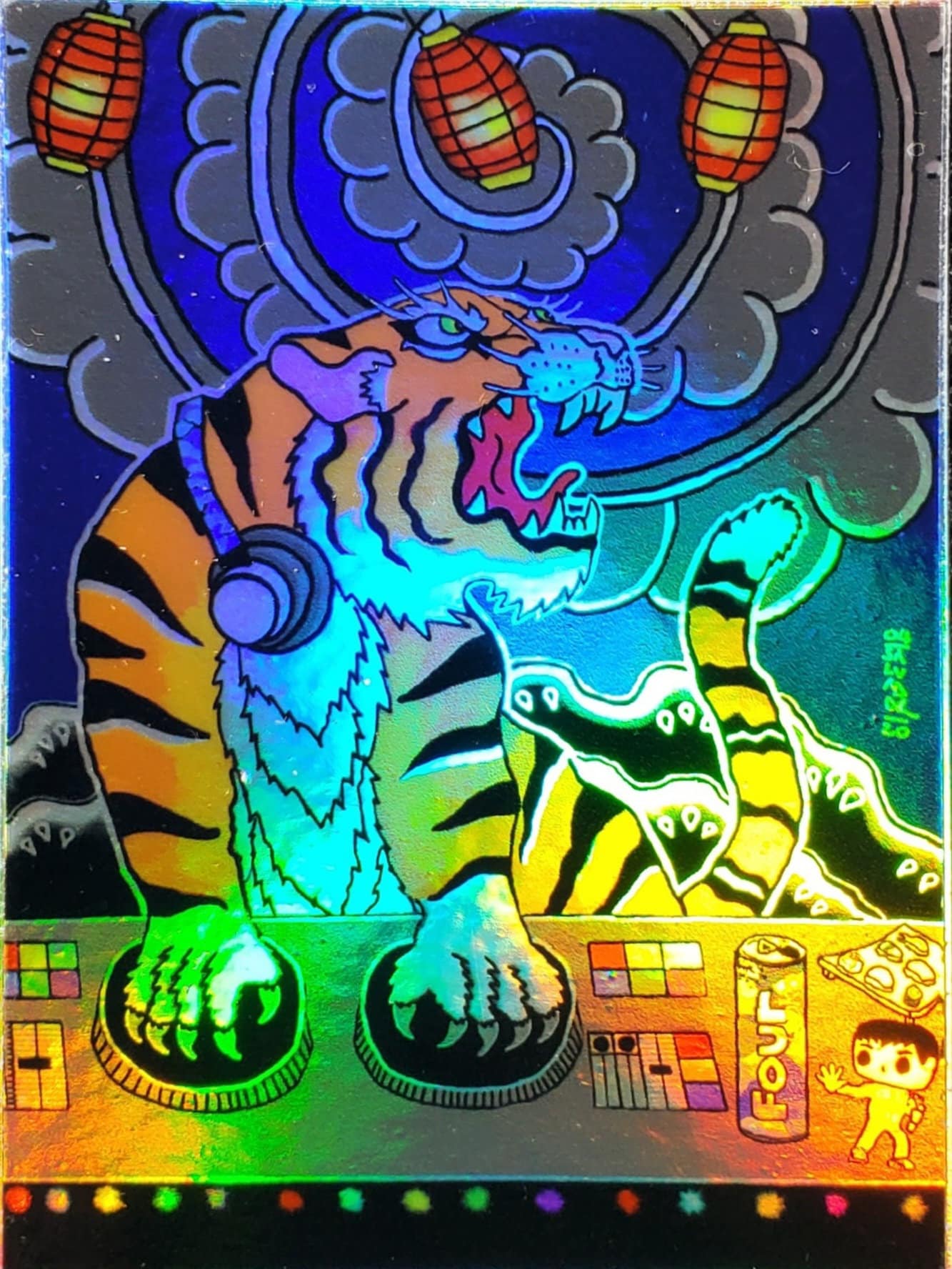 Holographic Tiger DJ Vinyl Sticker - Etsy Nederland