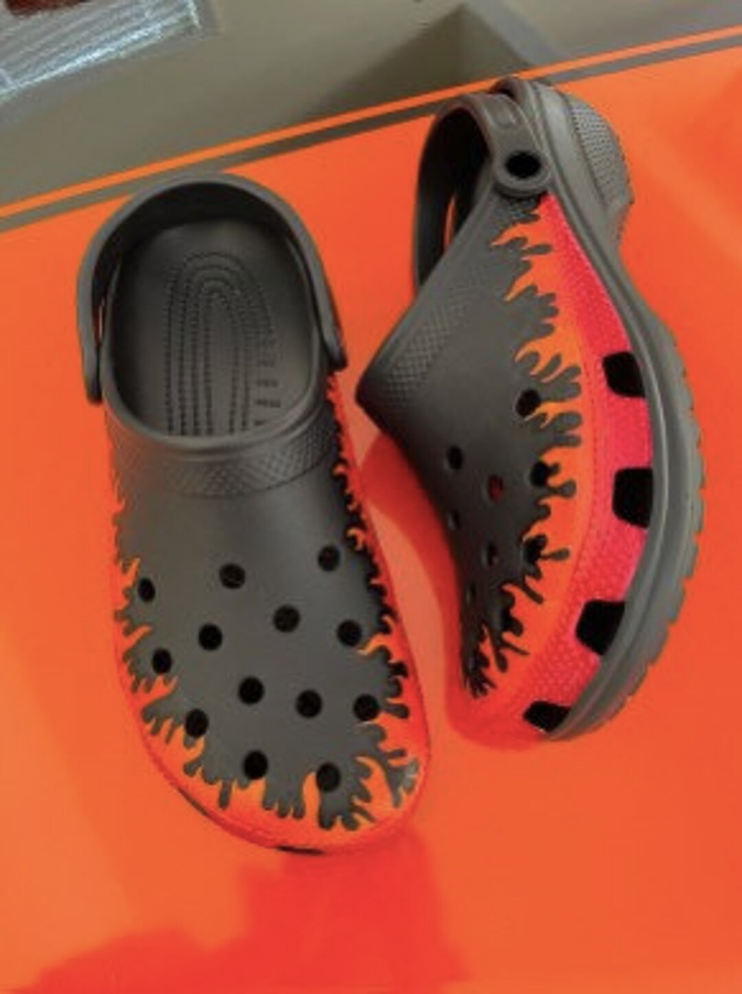Custom Fire Flame clogs - Etsy