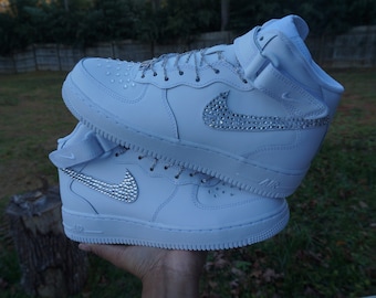 Custom Hand Painted Swarovski Nike Air Force 1 Low 07 Sneakers With ...