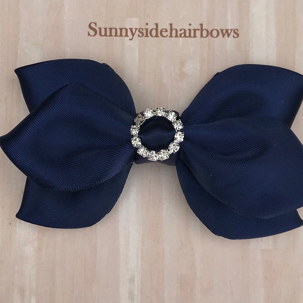 Navy Blue Hair Bow - Etsy