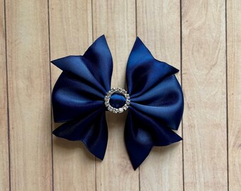 Navy Blue Hair Bow | Etsy