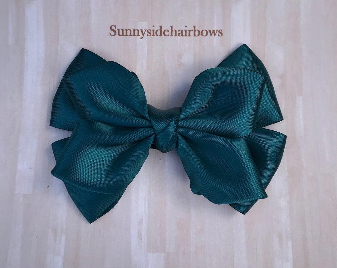 Teal Boutique Hairbow Teal Hair Bow Clip Large Teal Hair - Etsy