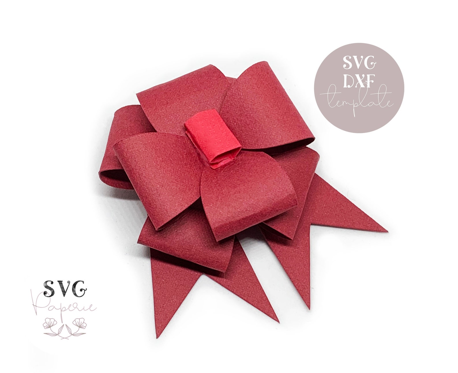 SVG - 3D Christmas Gift Bow Template, 3d Bow Svg, INSTANT Download, Dxf ...