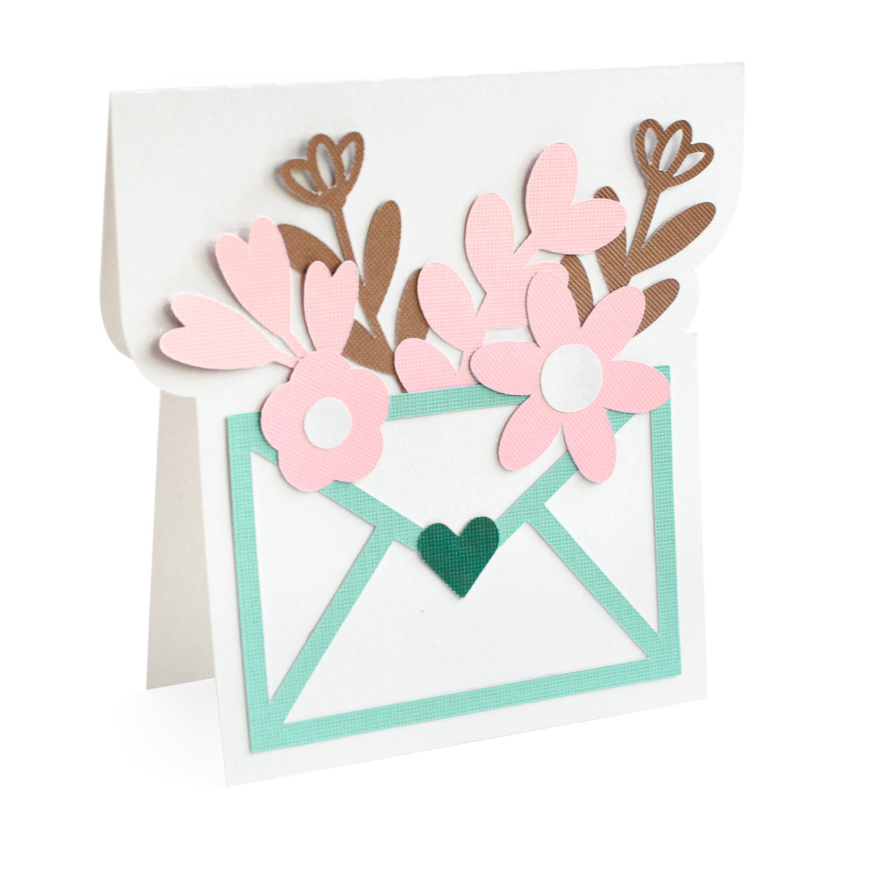 SVG - 3D Flowers Envelope Card Svg - Valentines Day, INSTANT Download ...
