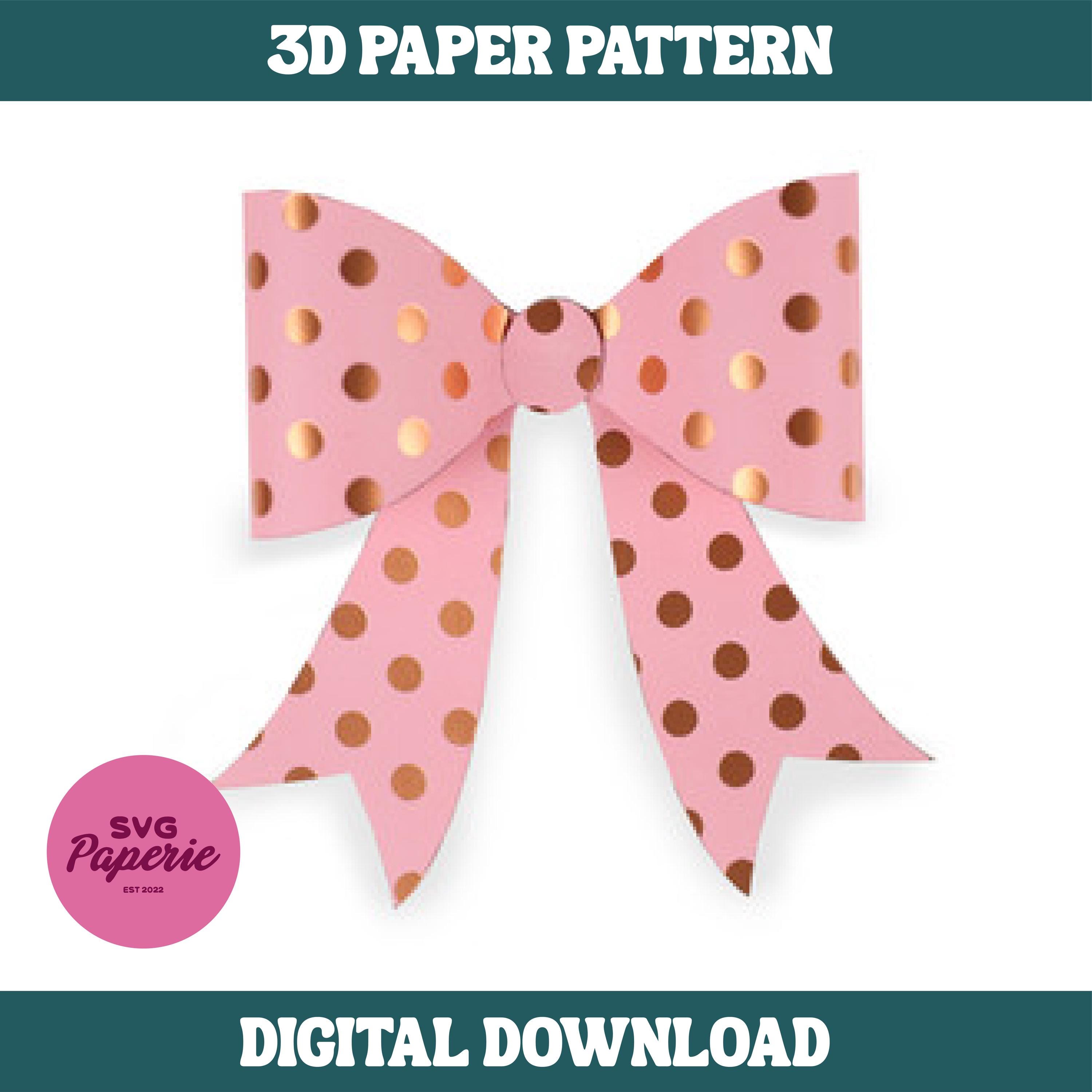 SVG - Cute 3D Bow Template, 3d Bow Svg, INSTANT Download, Paper Bow ...