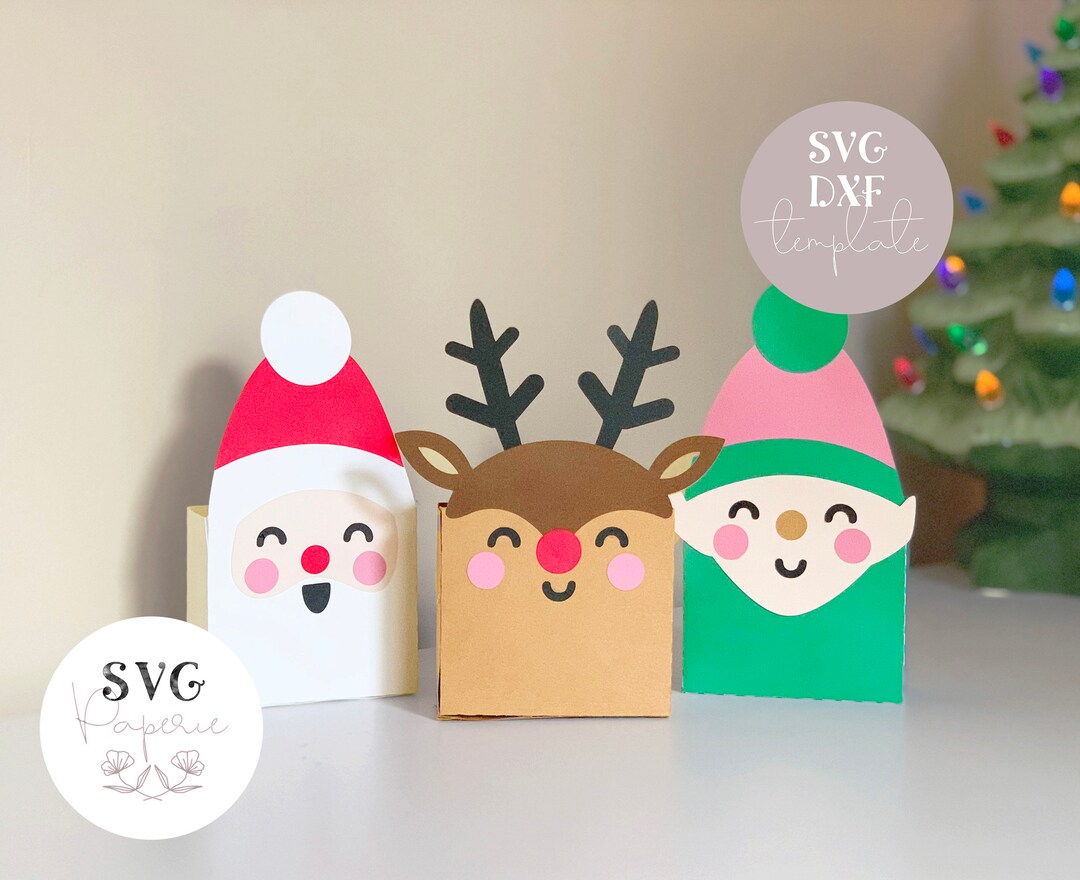SVG - 3D Christmas Box Svg Bundle - Santa Box, Reindeer Box and Elf Box ...