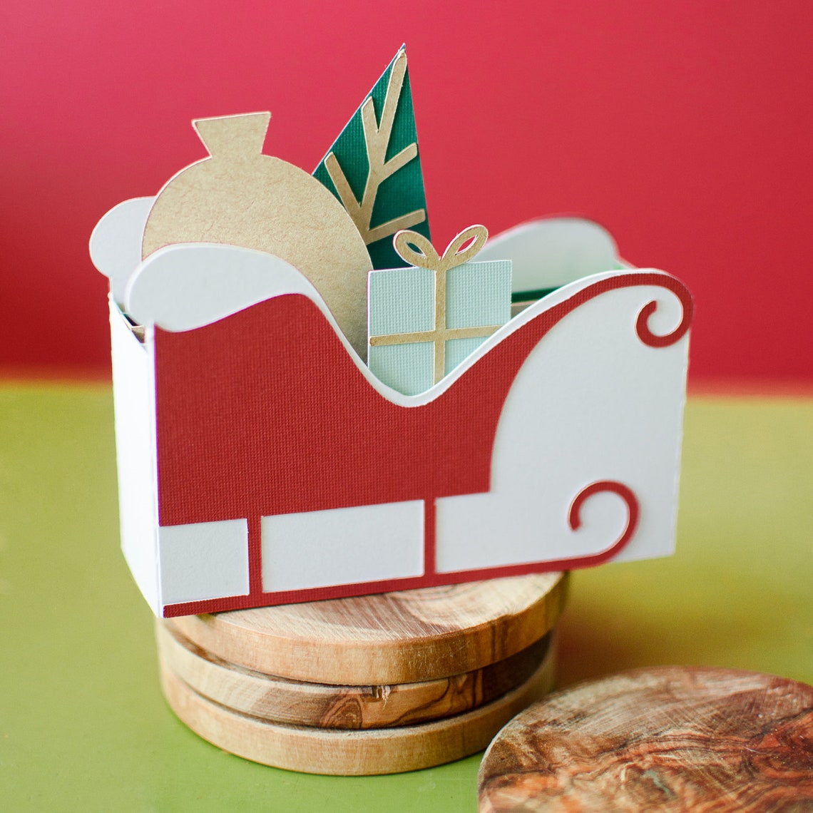 SVG - Santa Sleigh Box SVG - INSTANT Download, Christmas Box, Christmas ...