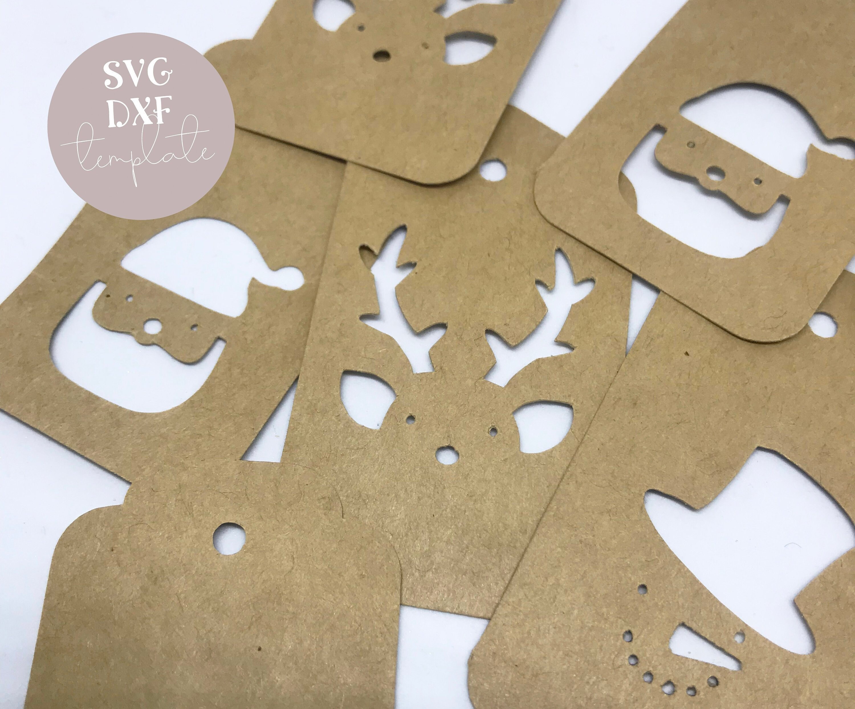 SVG DXF - Christmas Cut Out Tags Template, INSTANT Download, Cricut and ...