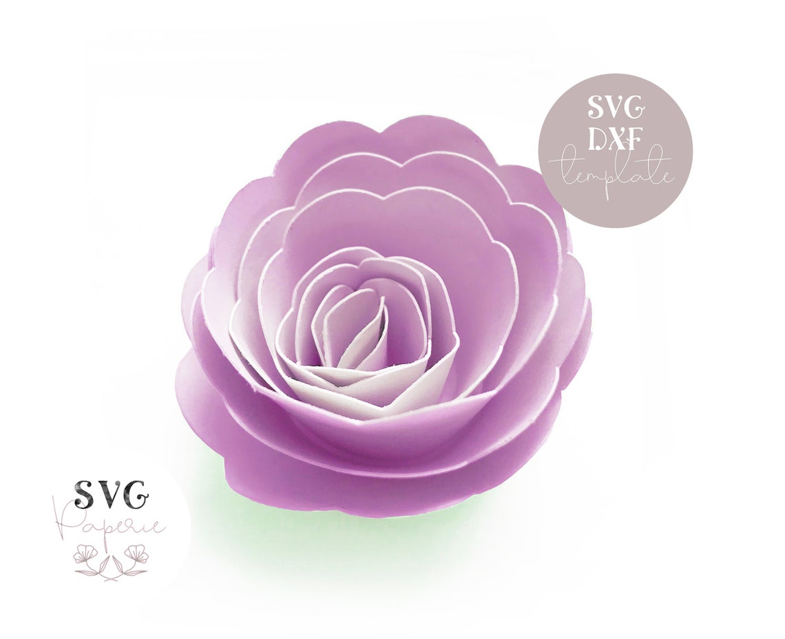 SVG 3D Flower Template Rolled Rose Svg INSTANT Download - Etsy