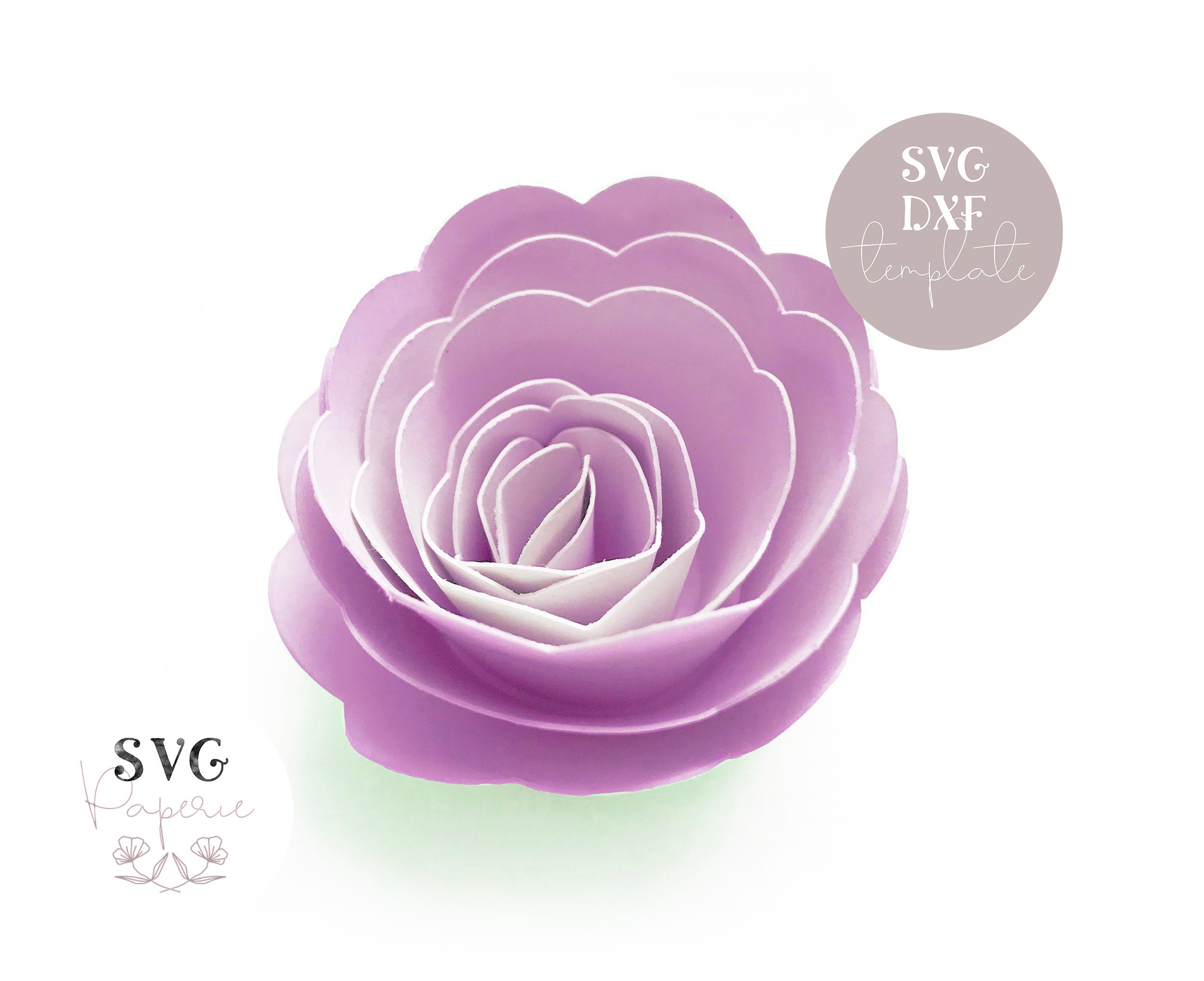 SVG - 3D Flower Template, Rolled Rose Svg, INSTANT Download, Dxf File ...
