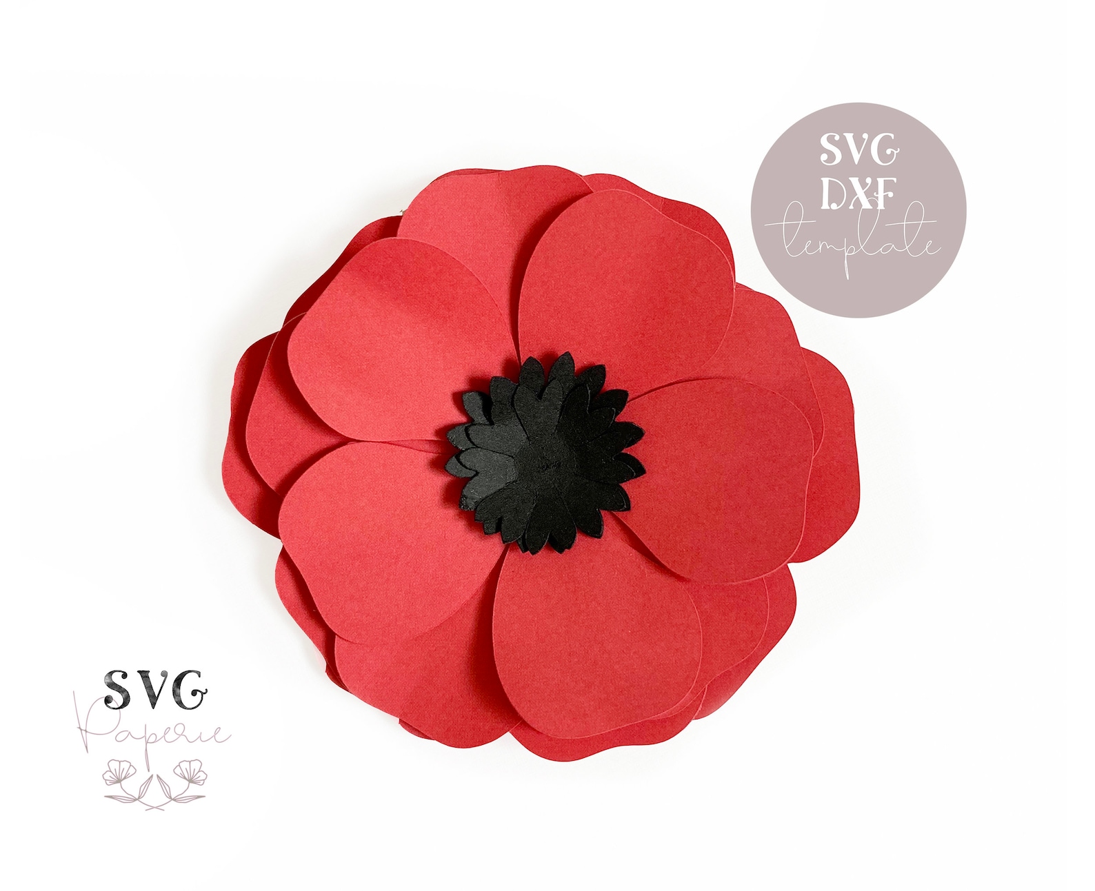 SVG - 3D Flower Template, Poppy Flower Svg, INSTANT Download, Dxf and ...