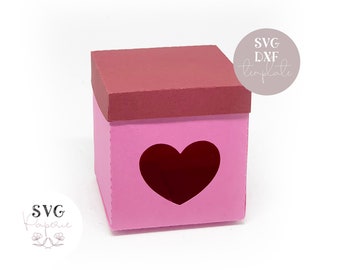3D Heart Box SVG Cut File, Box With Lid Template, Favor Box, Gift Box ...