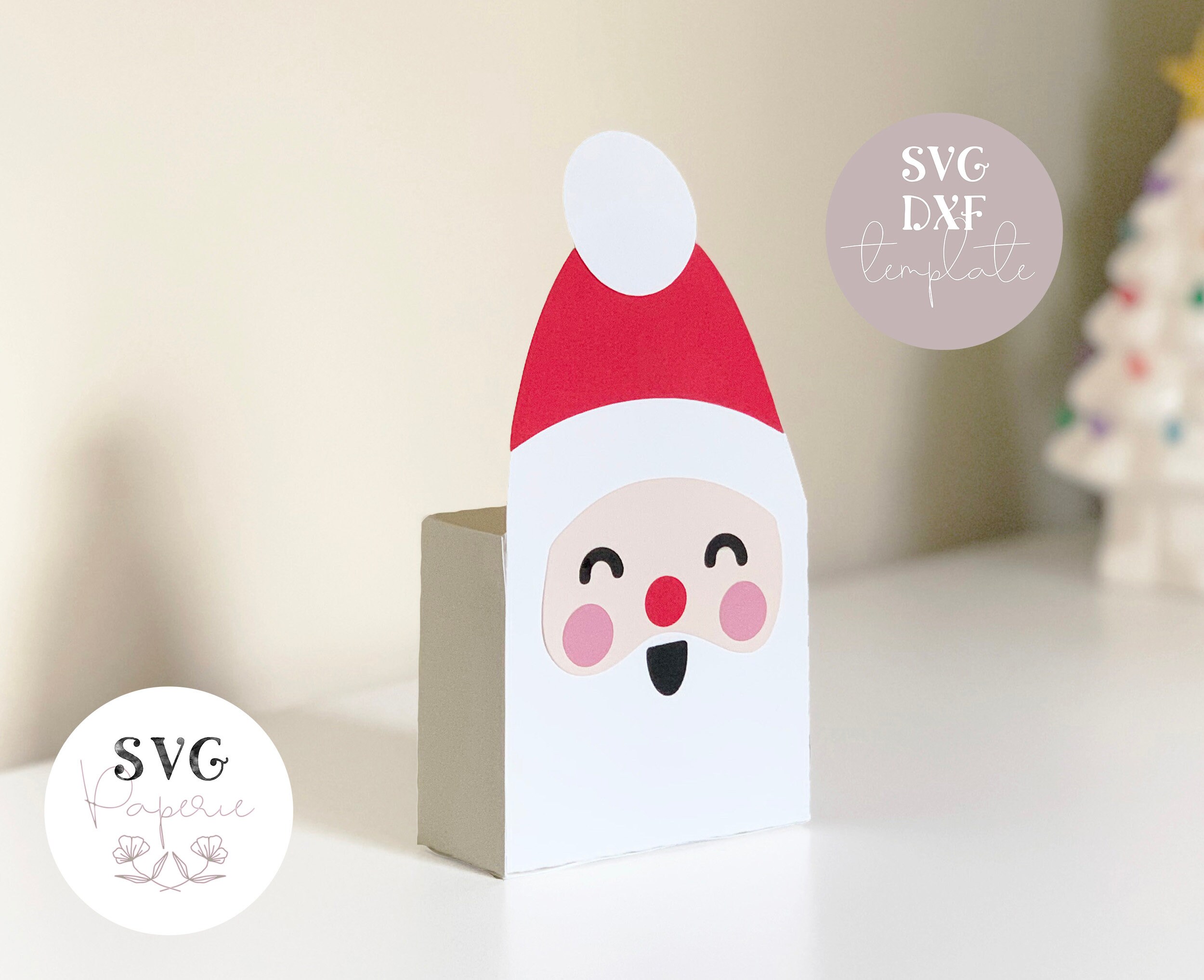 SVG - 3D Santa Claus Box Svg - INSTANT Download, Box Svg, Christmas Box ...