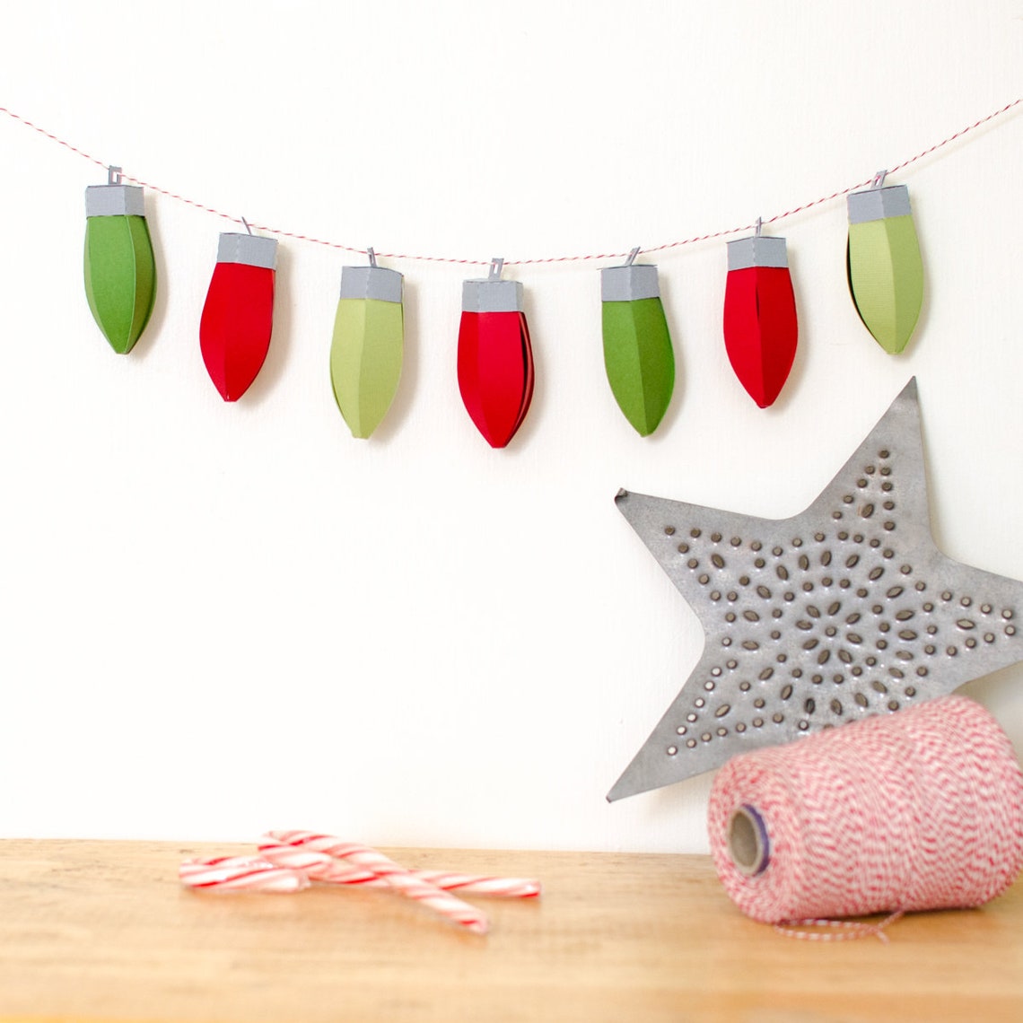 SVG - 3D Christmas Lights Garland - INSTANT Download, Christmas Box ...