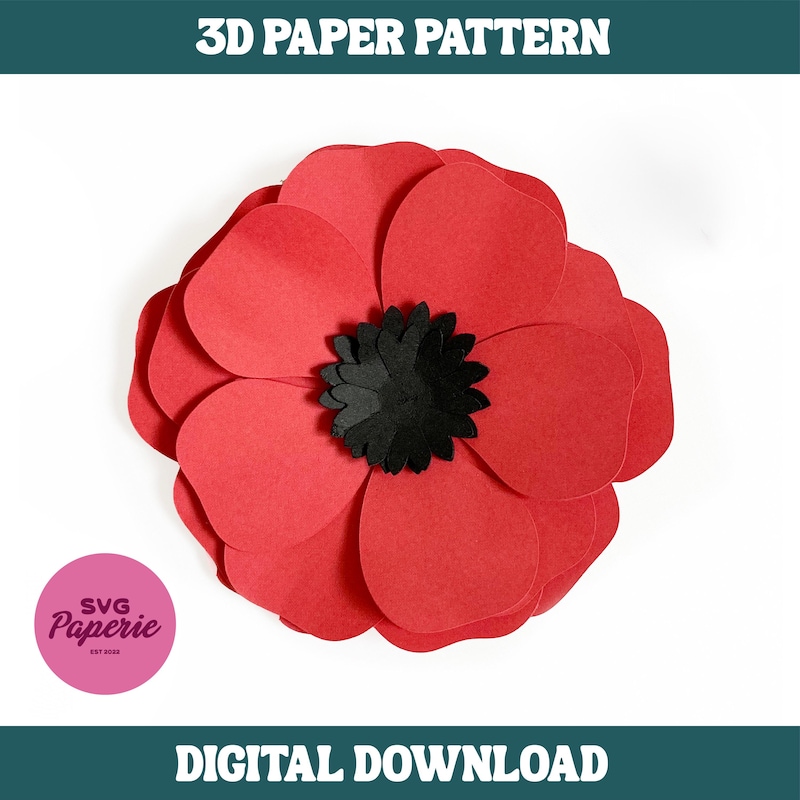 3d Poppy Template Svg - Etsy