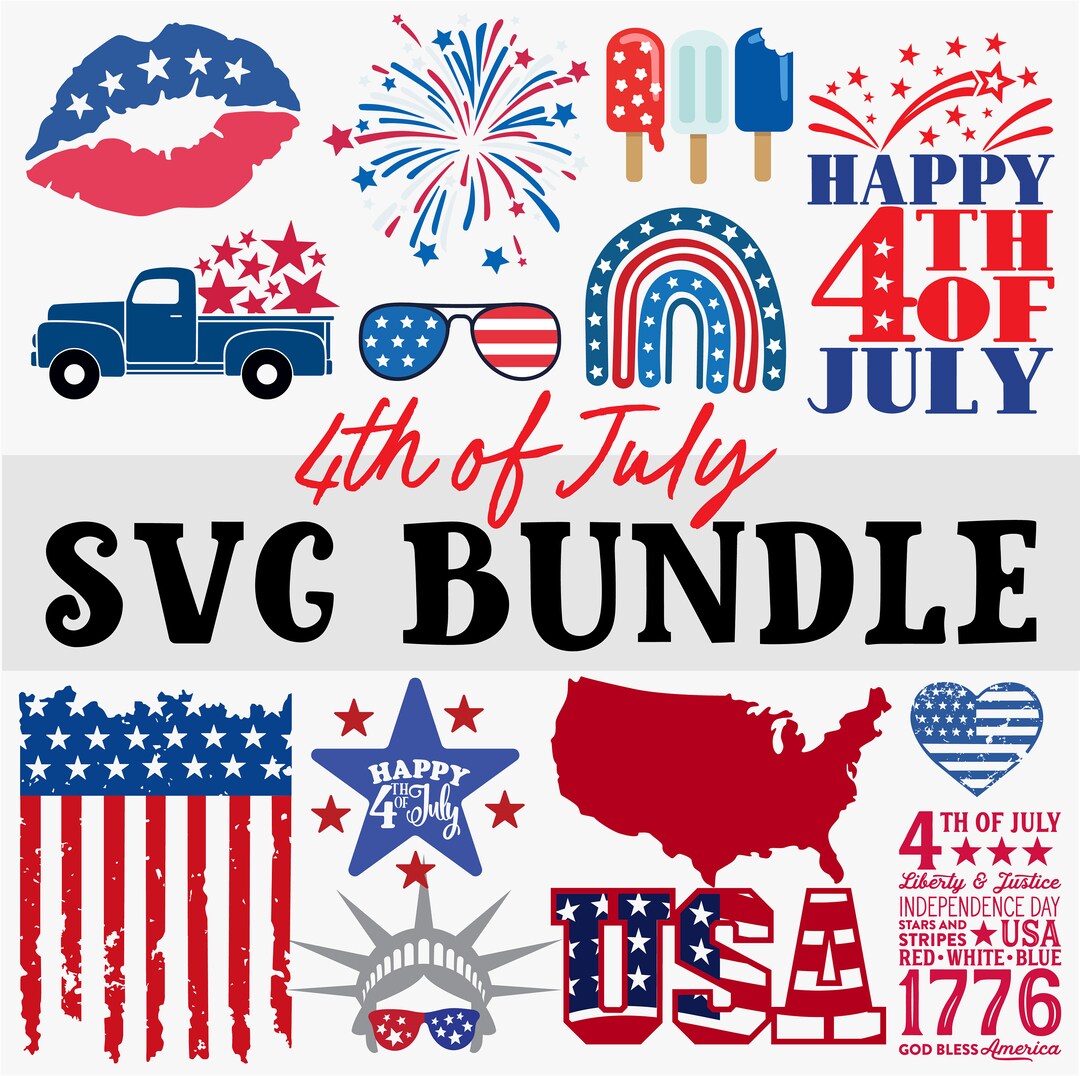 SVG Bundle - 4th of July SVG Bundle - Summer Svg Graphics, Patriotic ...