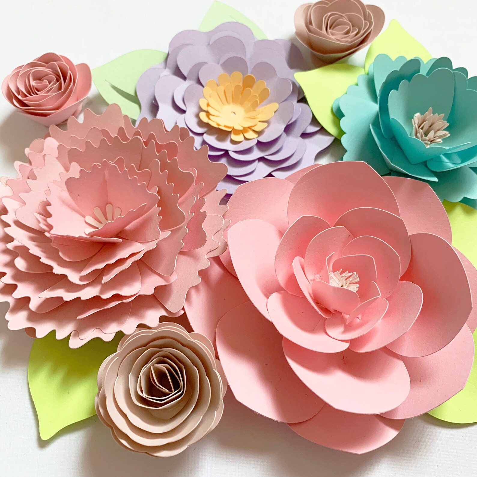 SVG - 3D Spring Flower Template Bundle of 5, INSTANT Download, Zinnia ...