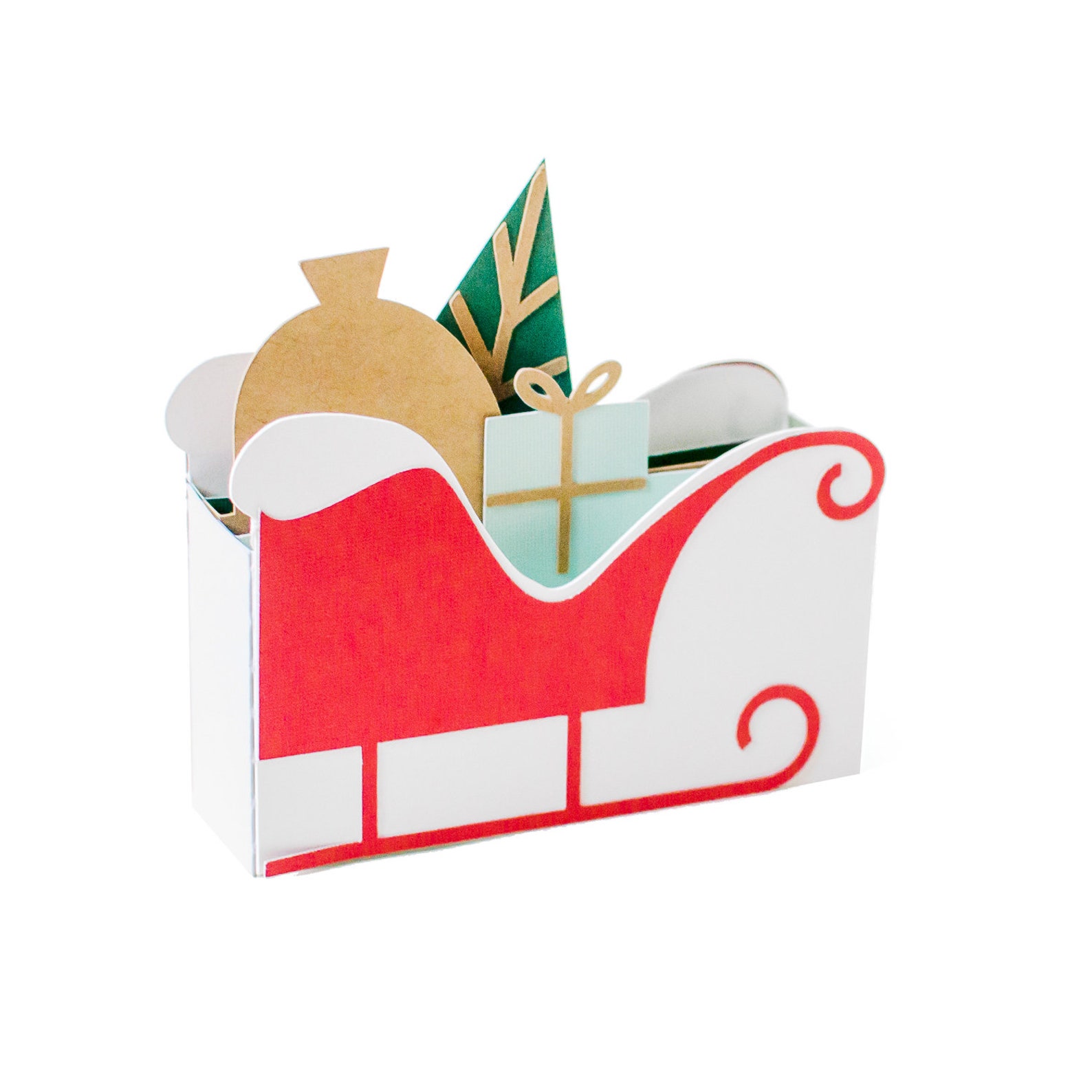SVG - Santa Sleigh Box SVG - INSTANT Download, Christmas Box, Christmas ...