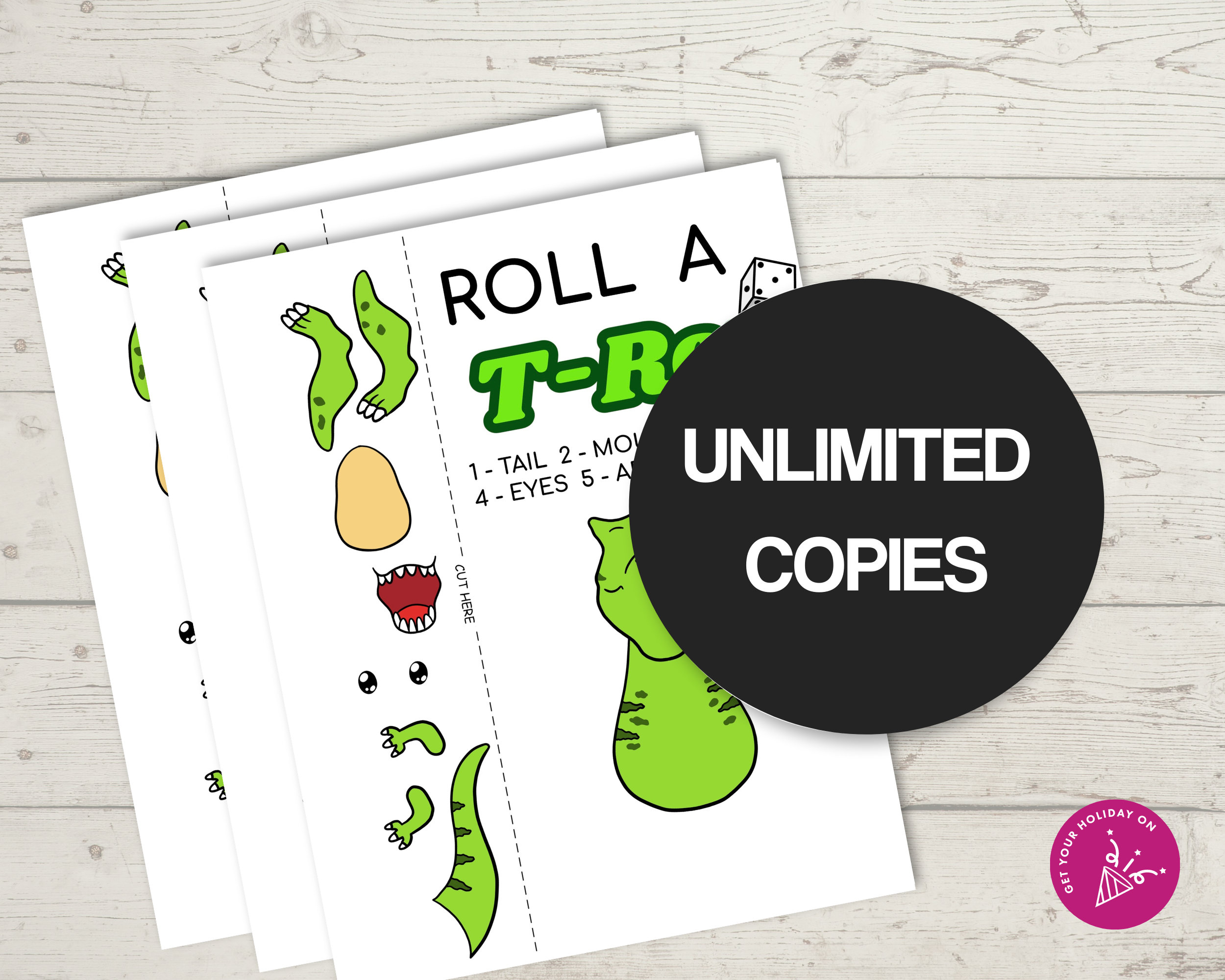 Roll a Dinosaur, Dinosaur Games, Dinosaur Party Games, T Rex Games, Kid ...