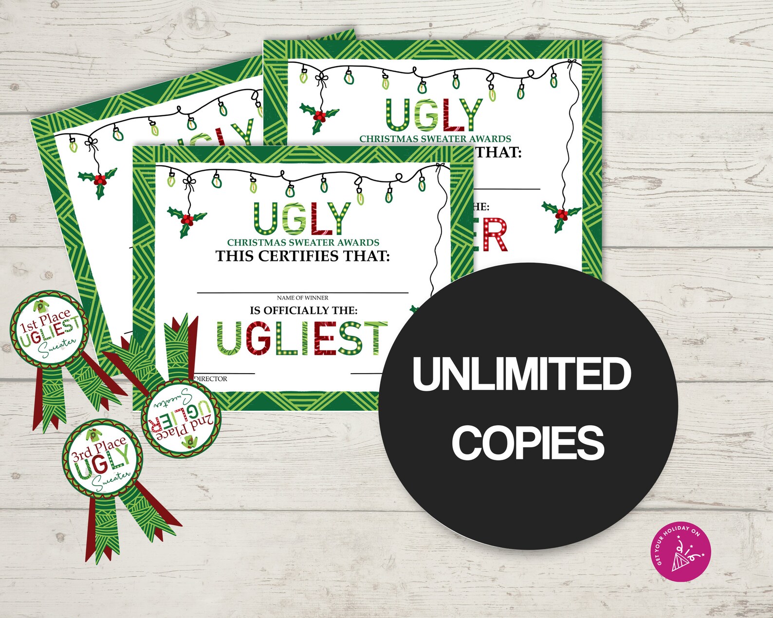 Ugly Christmas Sweater Awards - Printable Contest Certificates ...