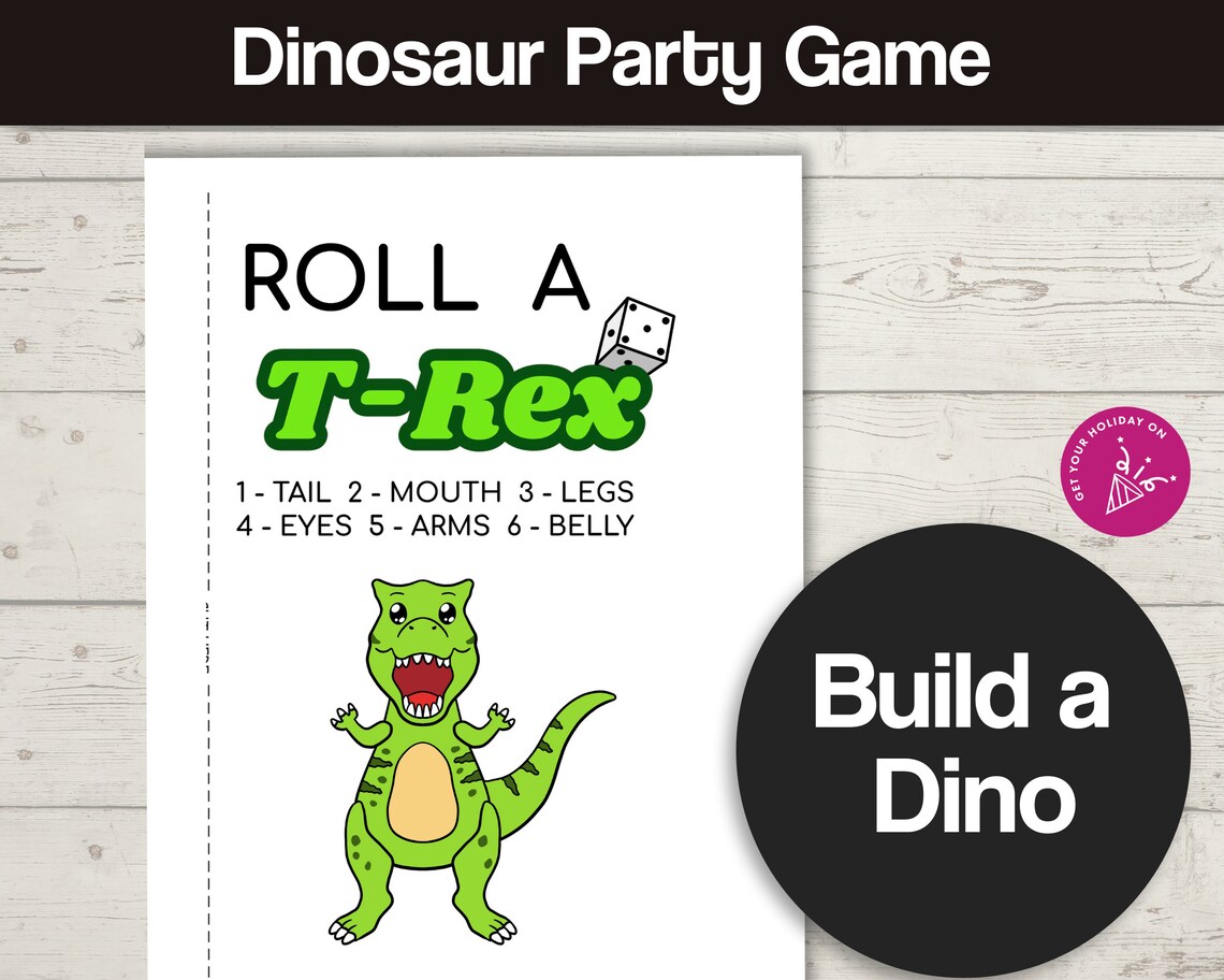 Roll a Dinosaur Dinosaur Games Dinosaur Party Games T Rex - Etsy
