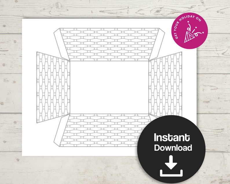 Easter Hamper Digital File, Easter Basket, Printable Easter Party Favor ...