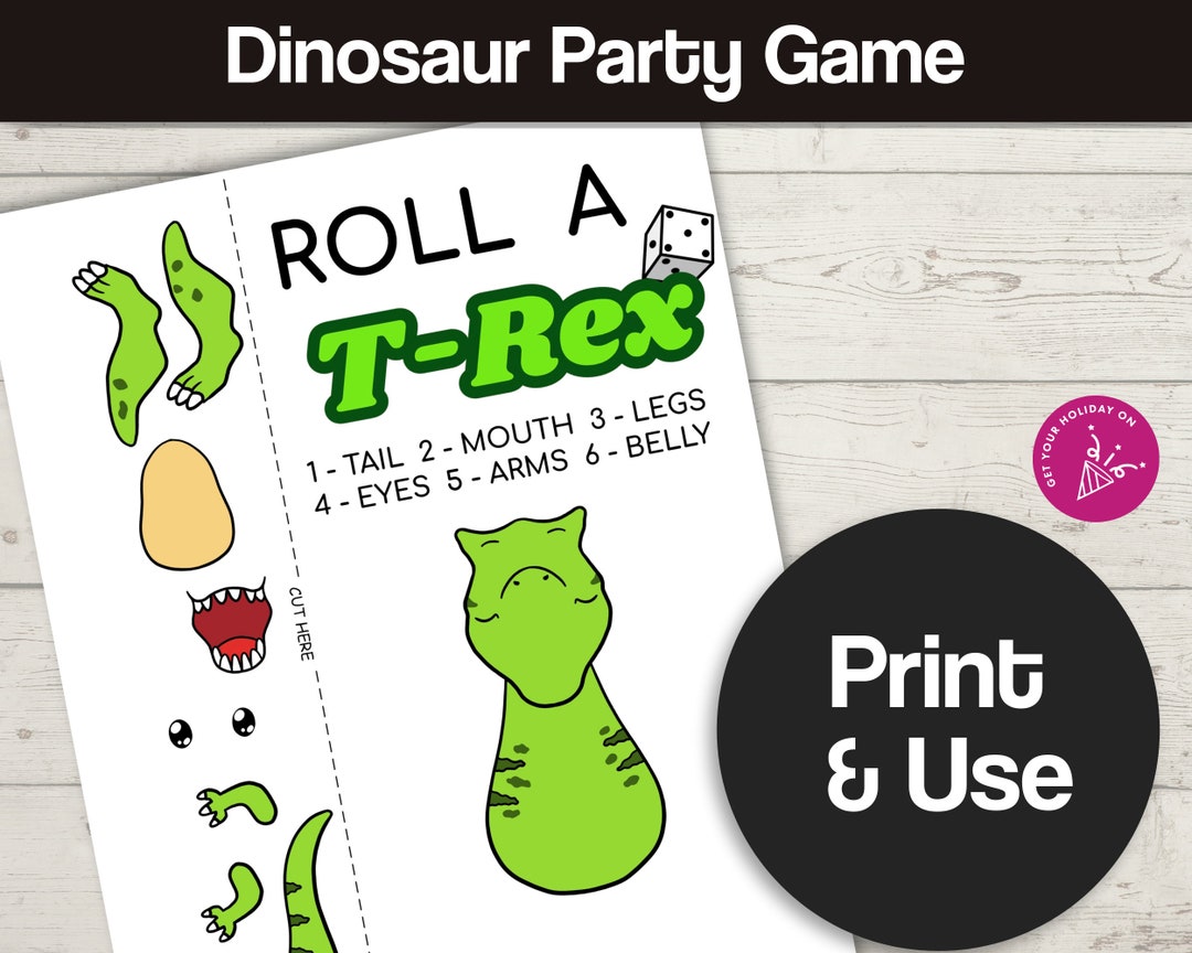 Roll a Dinosaur, Dinosaur Games, Dinosaur Party Games, T Rex Games, Kid ...