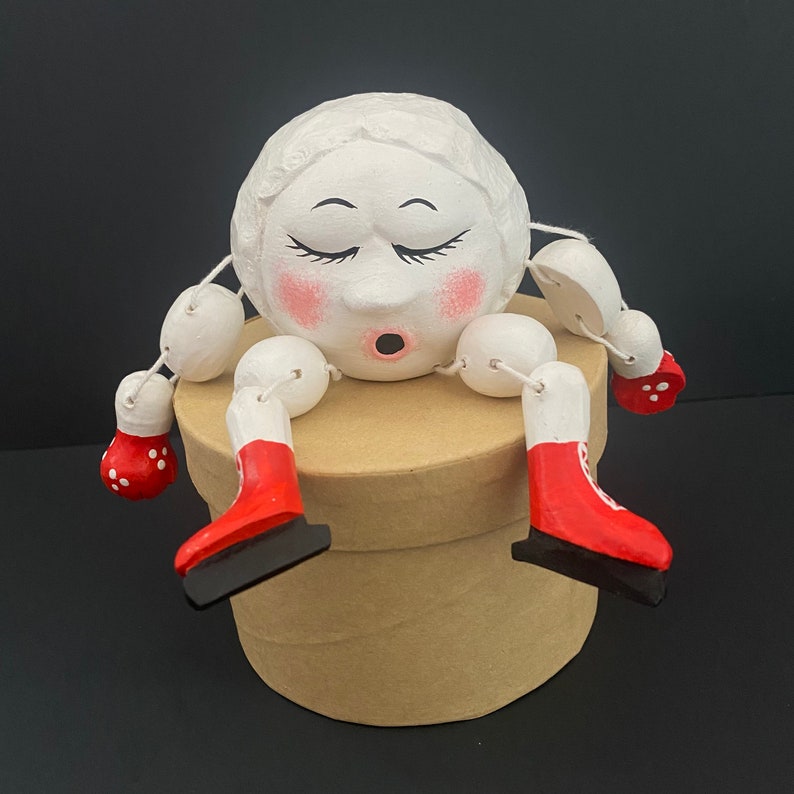 Sleepy Snow Ball Hand Painted Collectable Figurine Holiday - Etsy