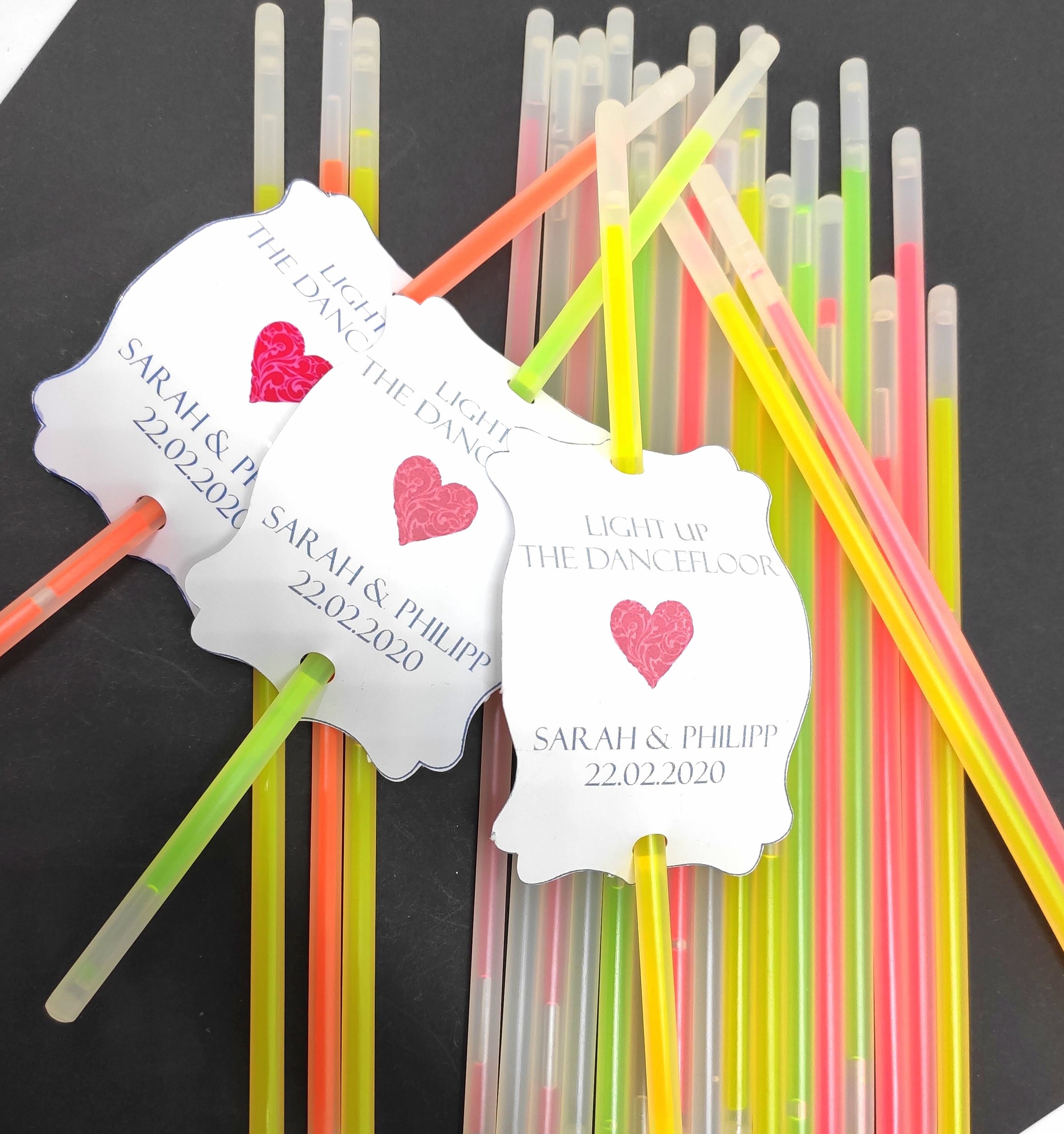 25 Glow Sticks Guest Gift With Personalized Tag for the - Etsy