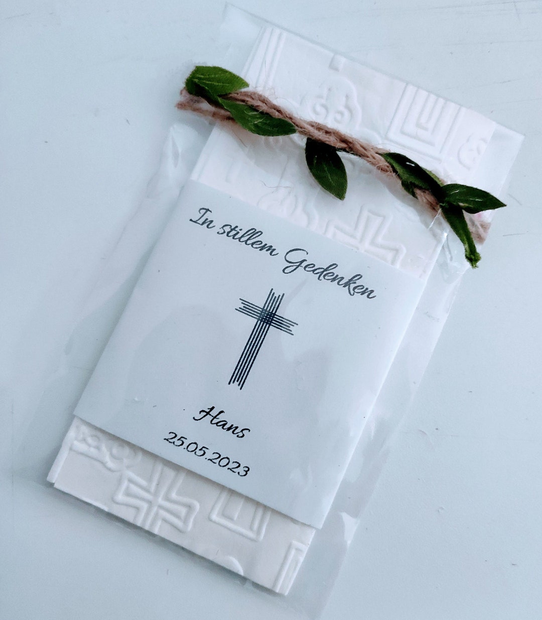 Mourning, Farewell Tears, Handkerchief for Funeral Service, Guest Gift ...