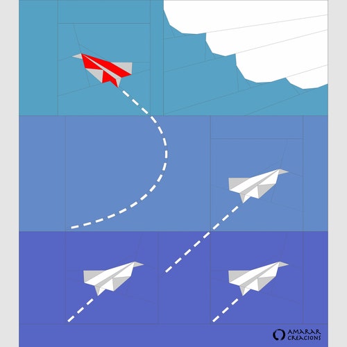 Paper Plane FPP Foundation Paper Piecing Quilting Pattern - Etsy