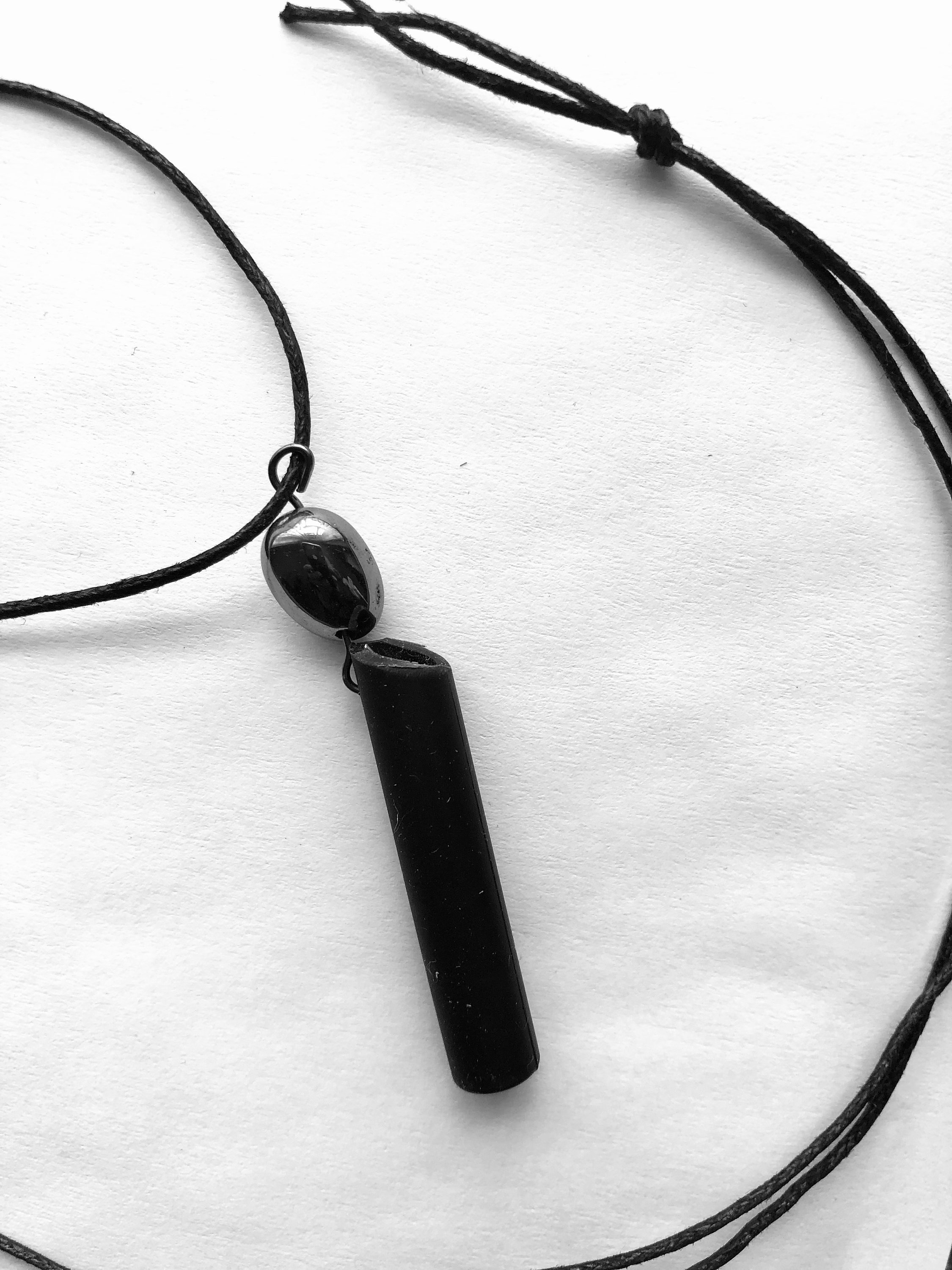 Silicone Breathing Straw Necklace With Terahertz Healing Stone - Etsy