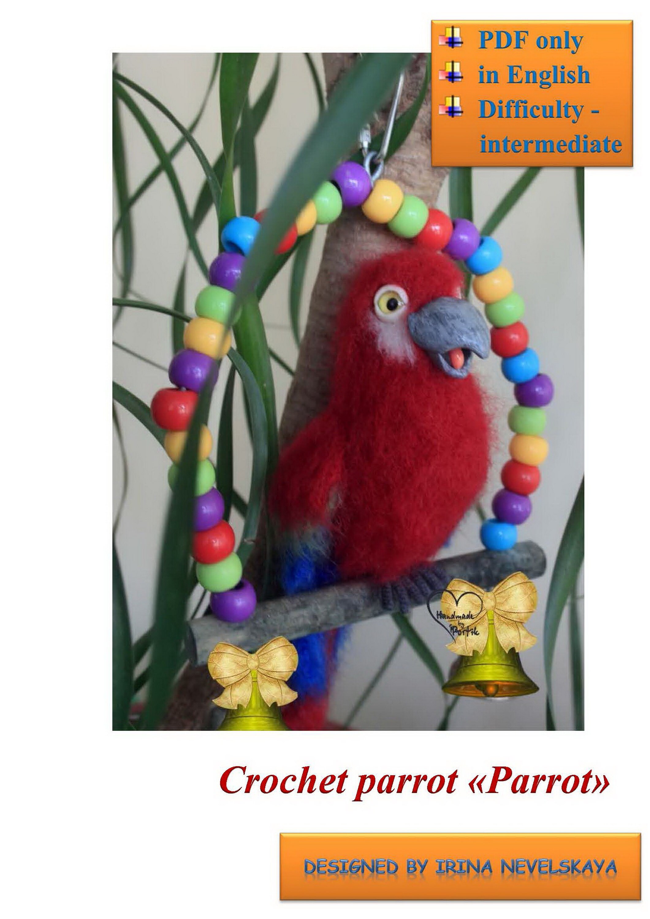 Red Parrot Amigurumi Pattern Crochet Parrot Bird Toy Pattern | Etsy