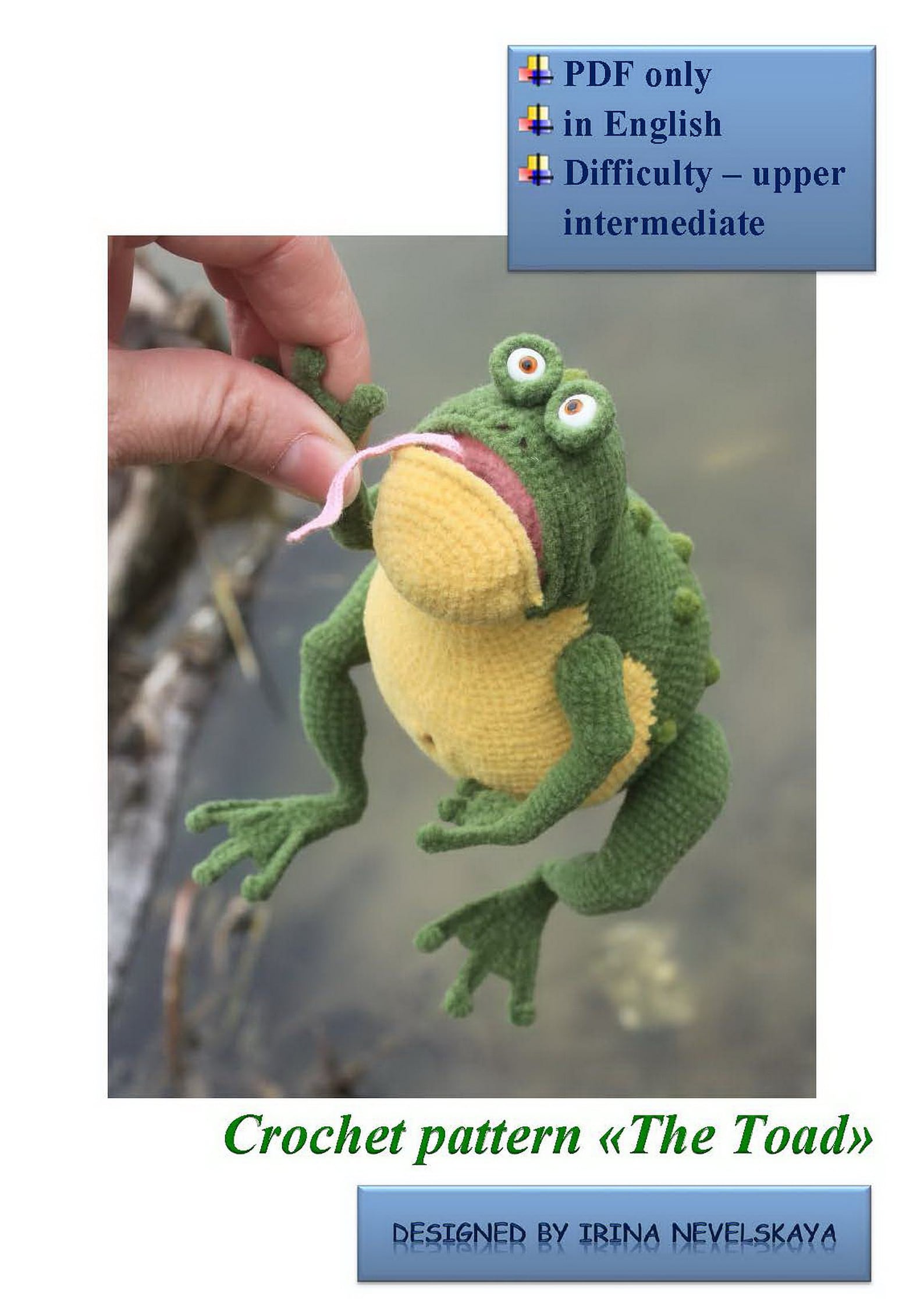 Funny Toad Crochet Pattern Frog Pattern Amigurumi Tutorial Crochet Toad ...