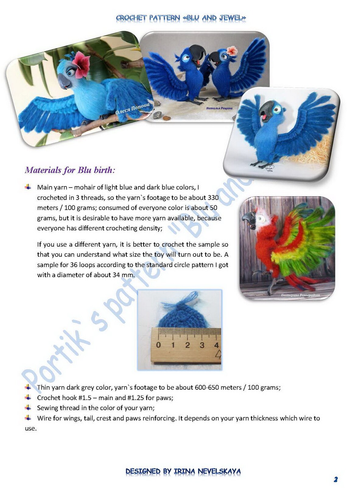 Blue Parrot Pattern Bird Crochet Pattern Amigurumi Tutorial - Etsy