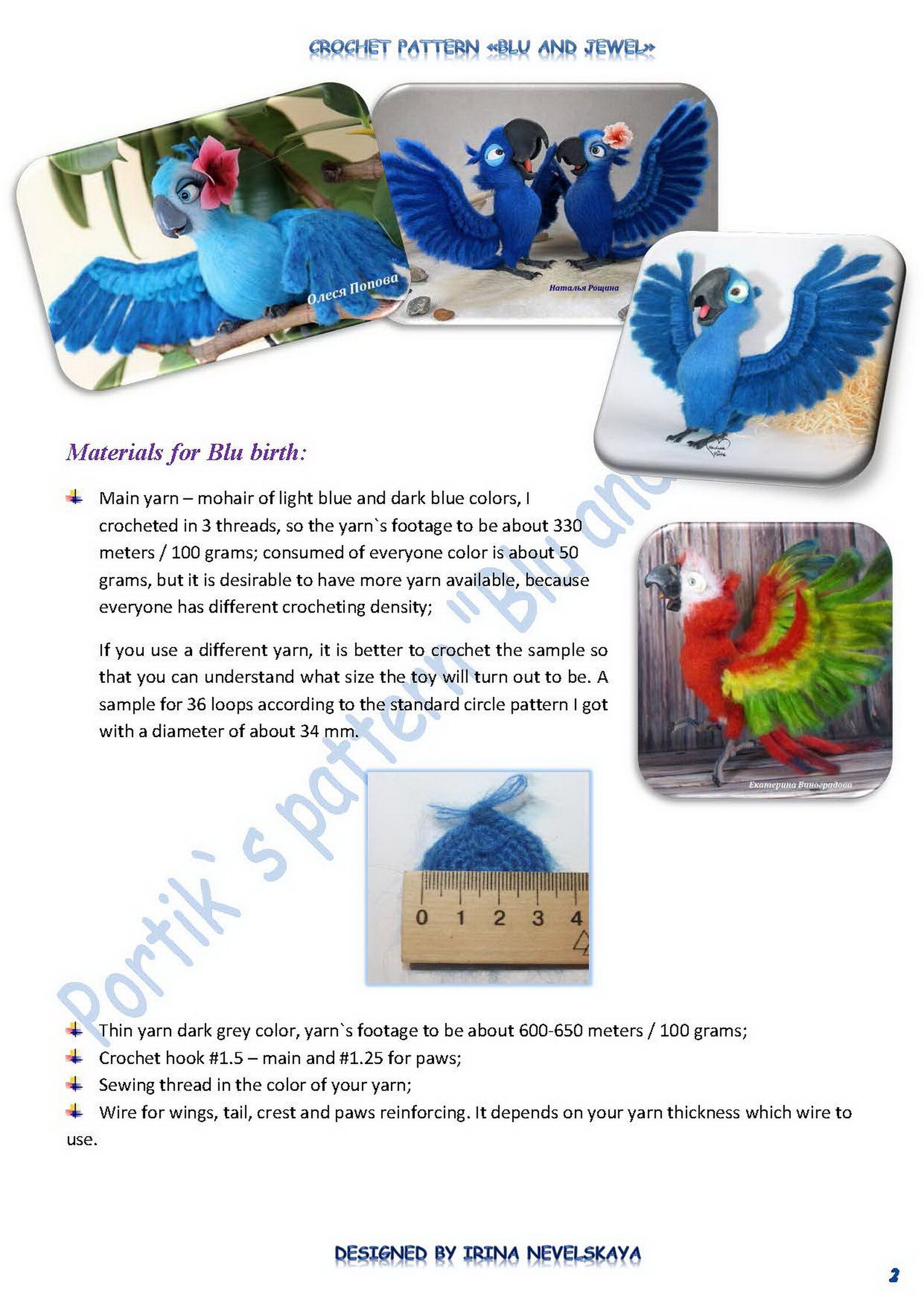 Blue Parrot Pattern Bird Crochet Pattern Amigurumi Tutorial - Etsy