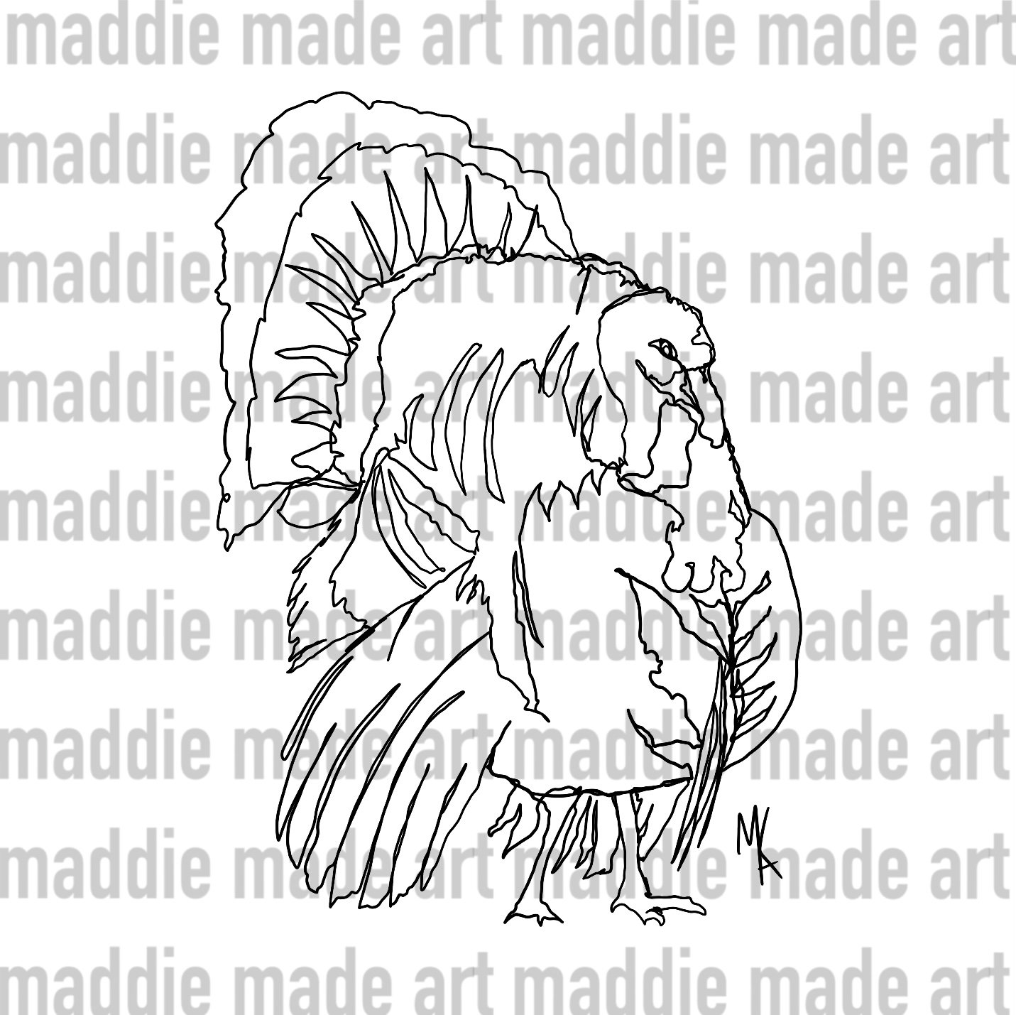 Turkey Line Drawing Hand Drawn Hunter Men’s Design PNG File - Etsy
