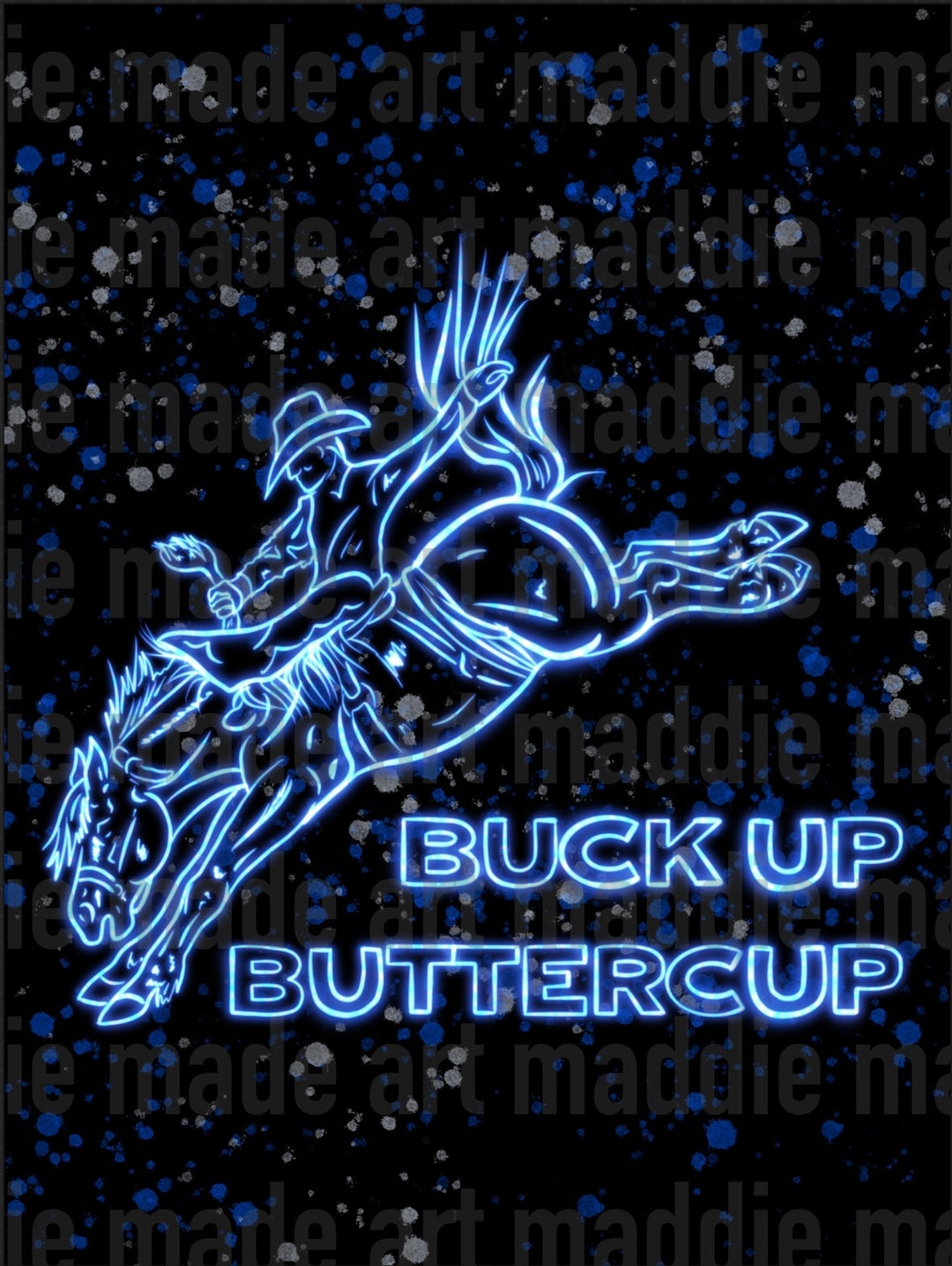 Neon Freshie Buck up Buttercup Bucking Horse Sublimation PNG File - Etsy