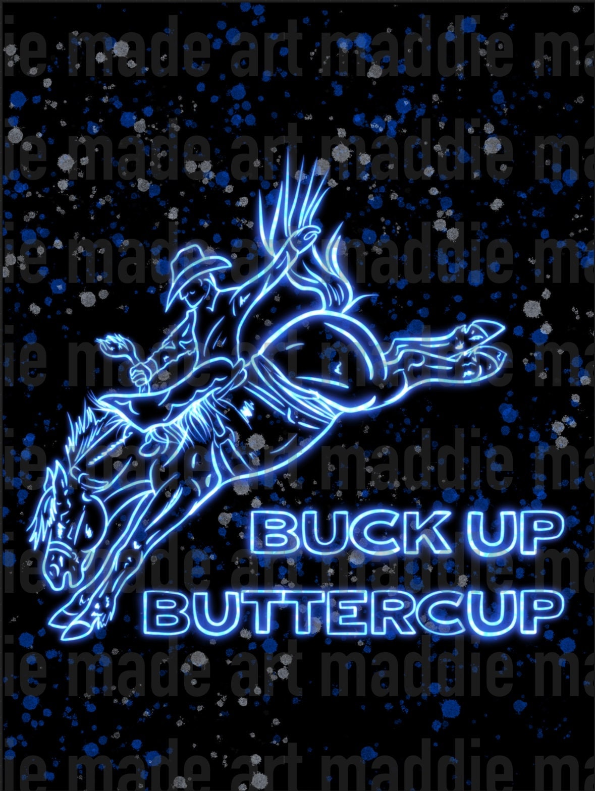 Neon Freshie Buck up Buttercup Bucking Horse Sublimation PNG File - Etsy
