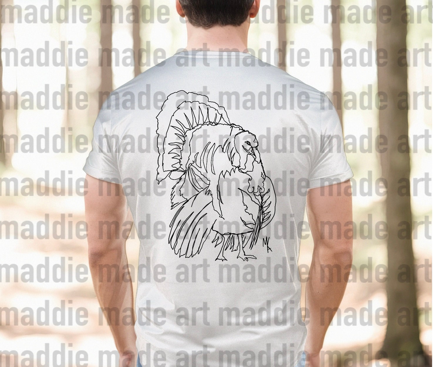 Turkey Line Drawing Hand Drawn Hunter Men’s Design PNG File - Etsy