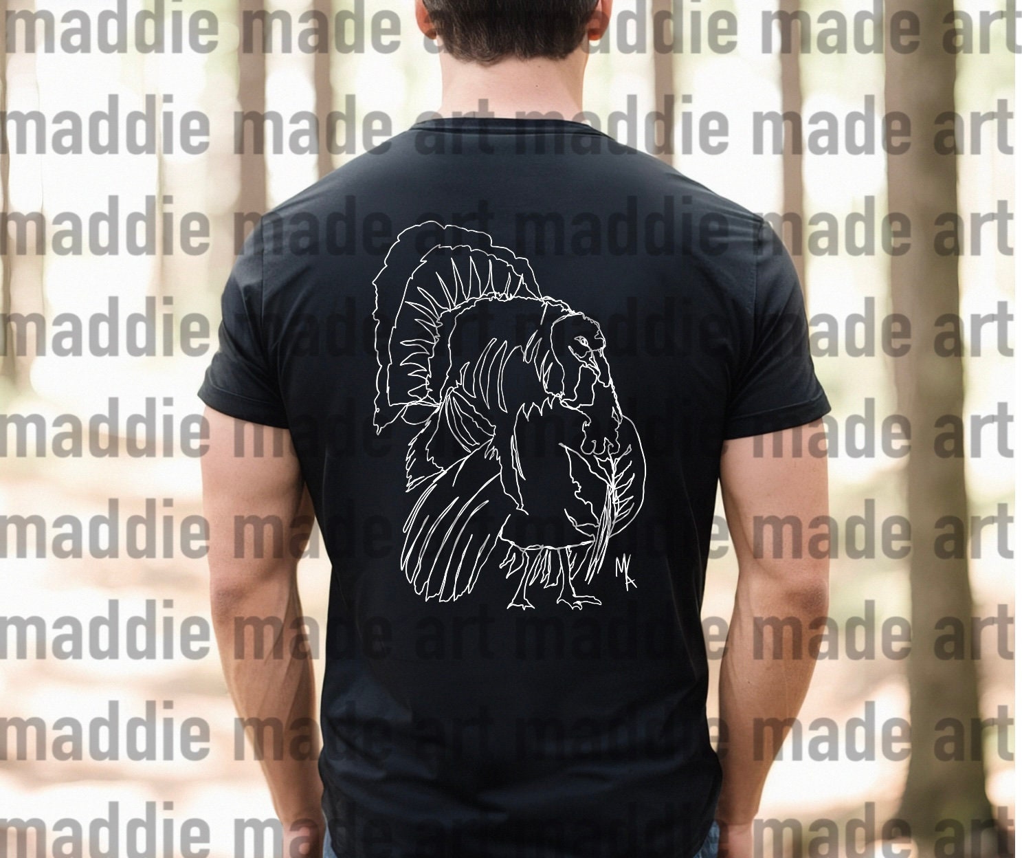 Turkey Line Drawing Hand Drawn Hunter Men’s Design PNG File - Etsy