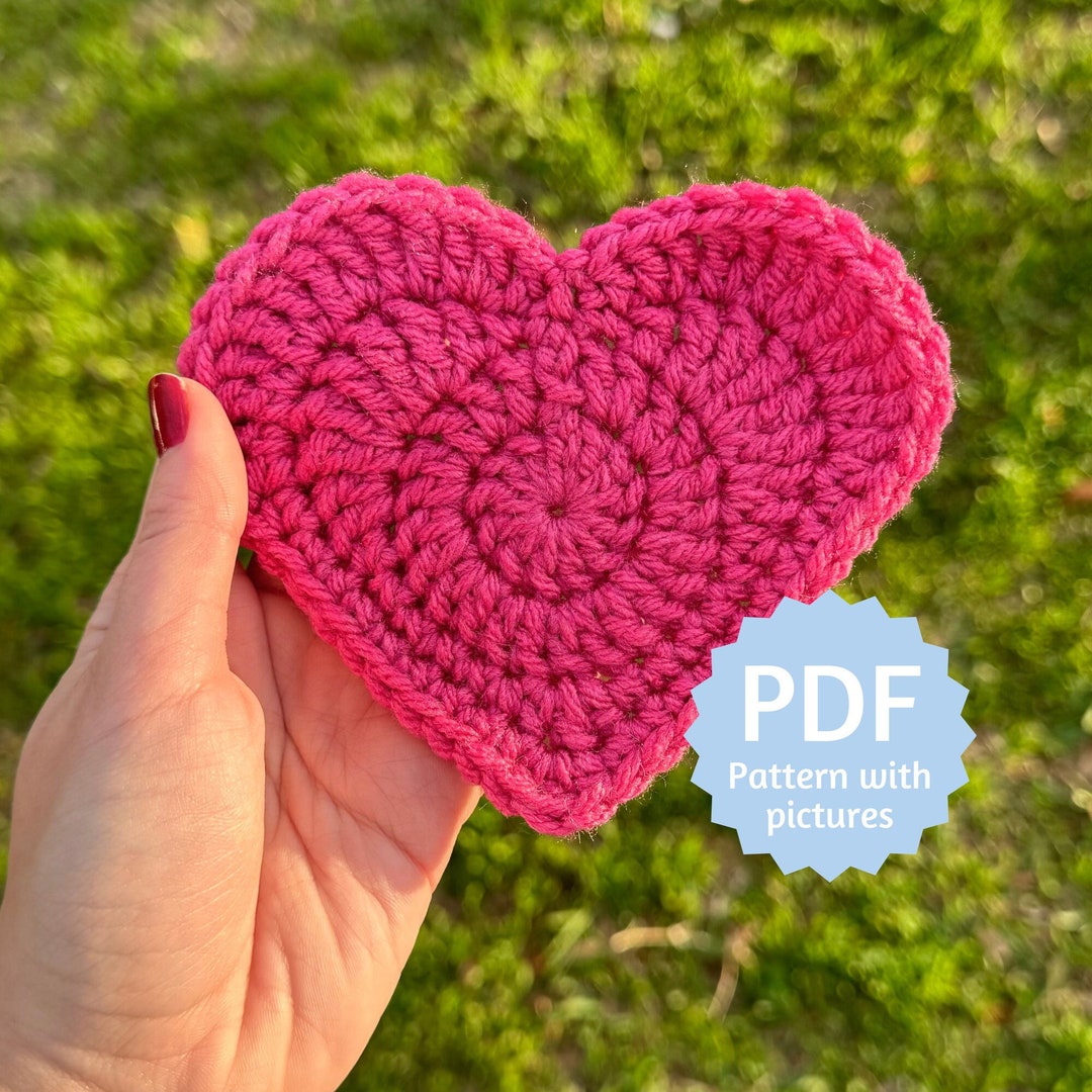 Crochet Heart Coaster Pattern PDF With Step by Step Picture Tutorial ...