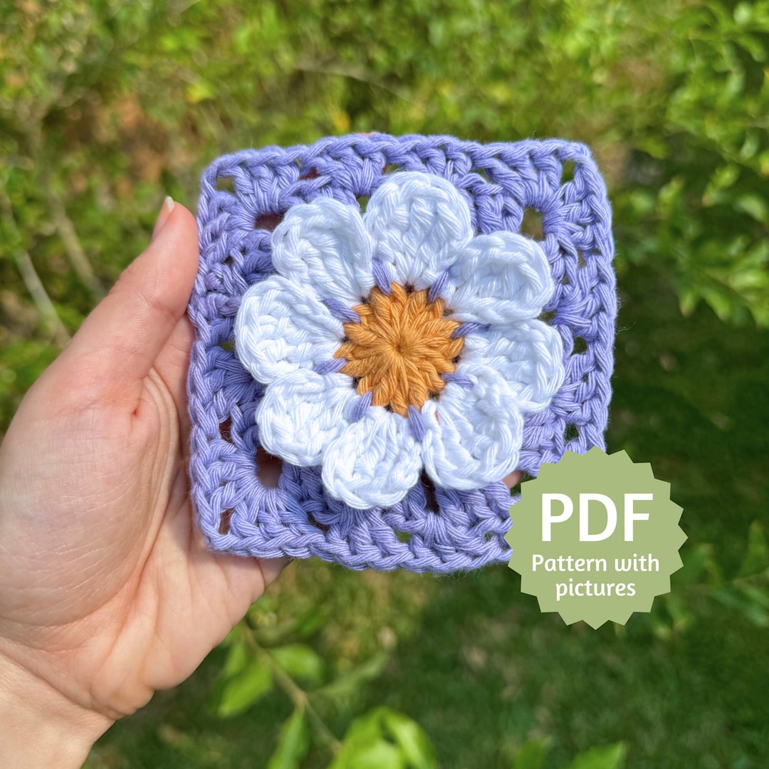 3D Flower Granny Square PDF Pattern, Flower Granny Square, Easy to ...