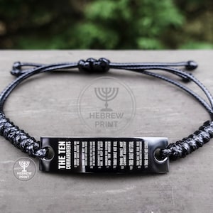 The 10 Commandments Bracelet, Bible Verse Bracelet, Hebrew Israelite ...