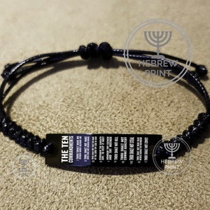 The 10 Commandments Bracelet, Bible Verse Bracelet, Hebrew Israelite ...